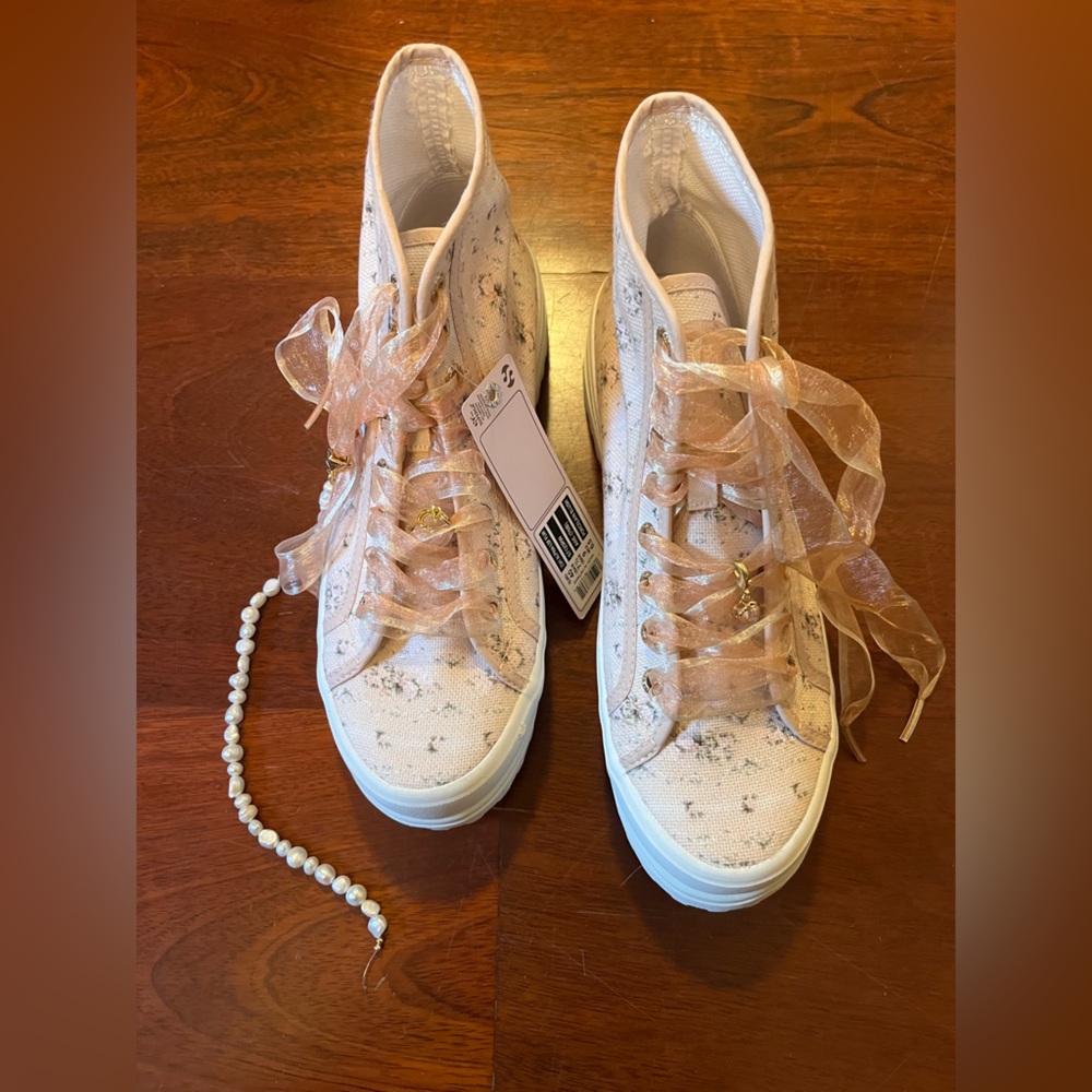 Superga Pink Floral Platform Sneaker/ Boot - Gem